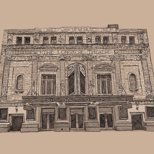 Longacre Broadway Theatre Drawing 8 X 10 Original Art Print - Etsy