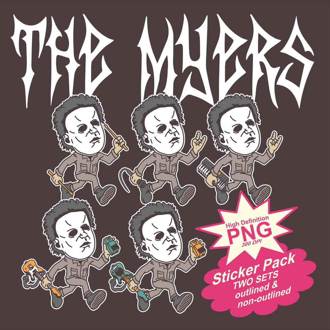 Michael Myers Sticker Pack Downloadable PNG - Etsy