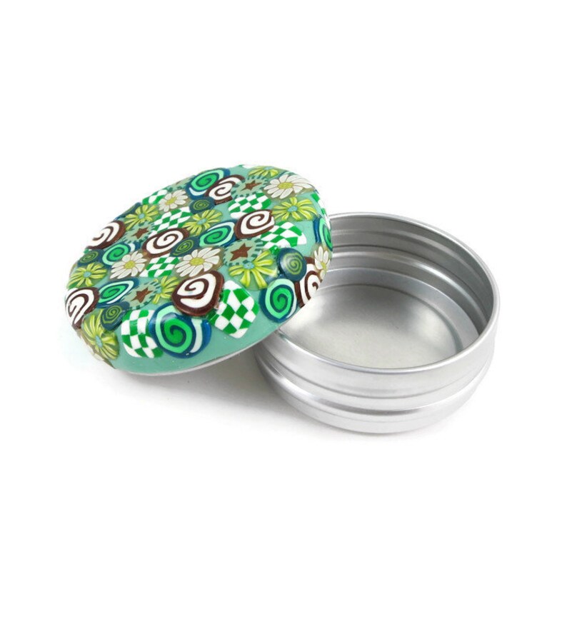 Green Screw Top Pill Box Keepsake Box Trinket Candy Box Refillable ...