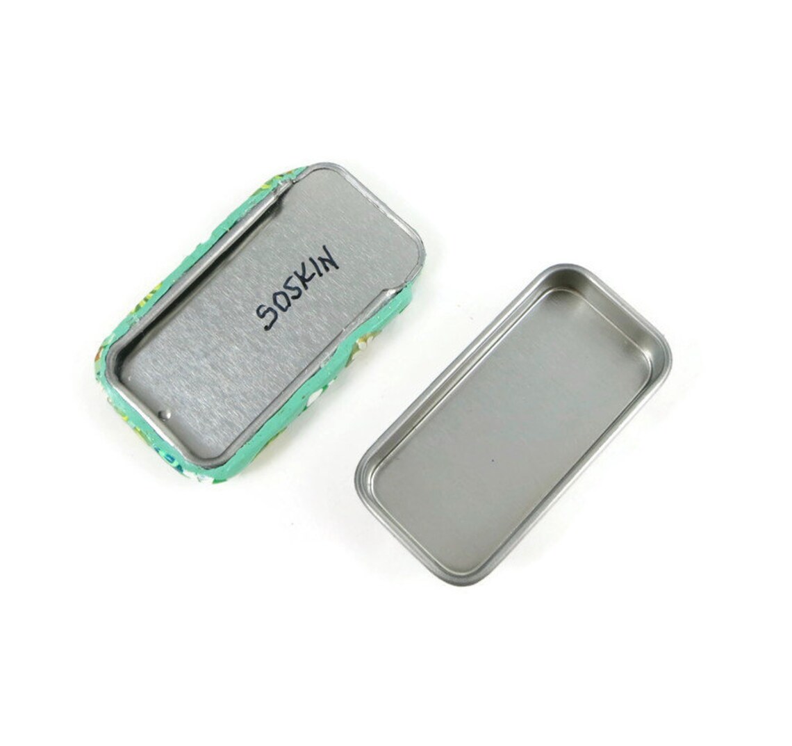 Green Sliding Lid Pill Box Keepsake Box Trinket Refillable Storage ...