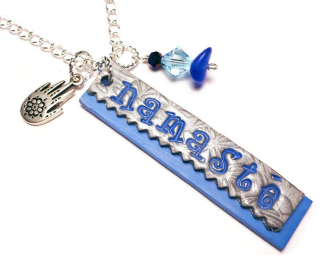 Namaste Inspirational Tag Necklace Pendant Handmade Polymer Clay Tag ...