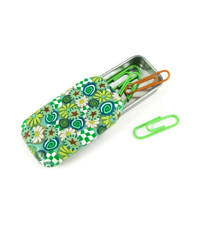 Green Sliding Lid Pill Box Keepsake Box Trinket Refillable Storage ...