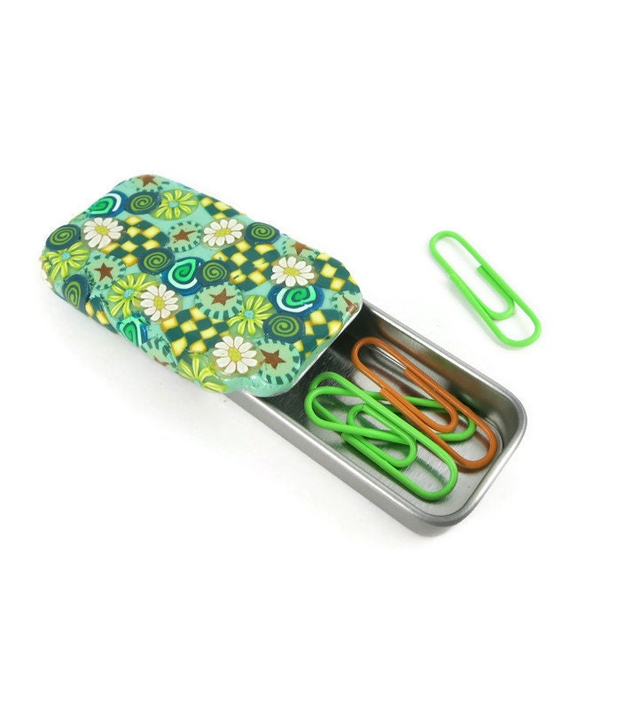 Green Sliding Lid Pill Box Keepsake Box Trinket Refillable Storage ...