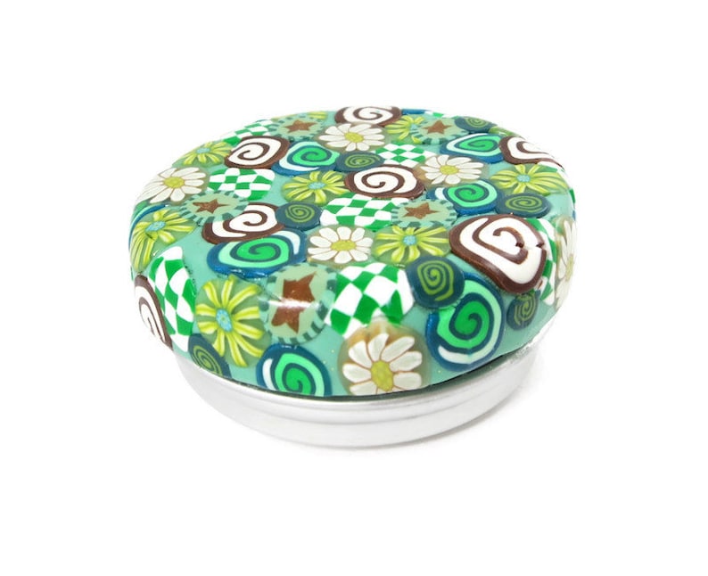 Green Screw Top Pill Box Keepsake Box Trinket Candy Box Refillable ...