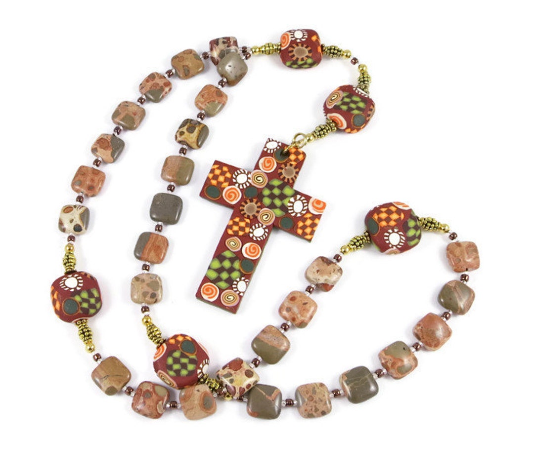 Exotic Safari Jasper Anglican Prayer Beads Protestant Rosary Handmade ...