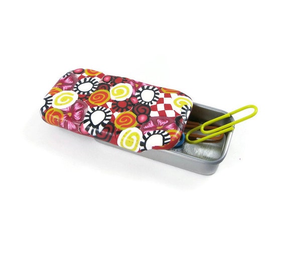 Red Sliding Lid Pill Box Keepsake Box Trinket Refillable | Etsy