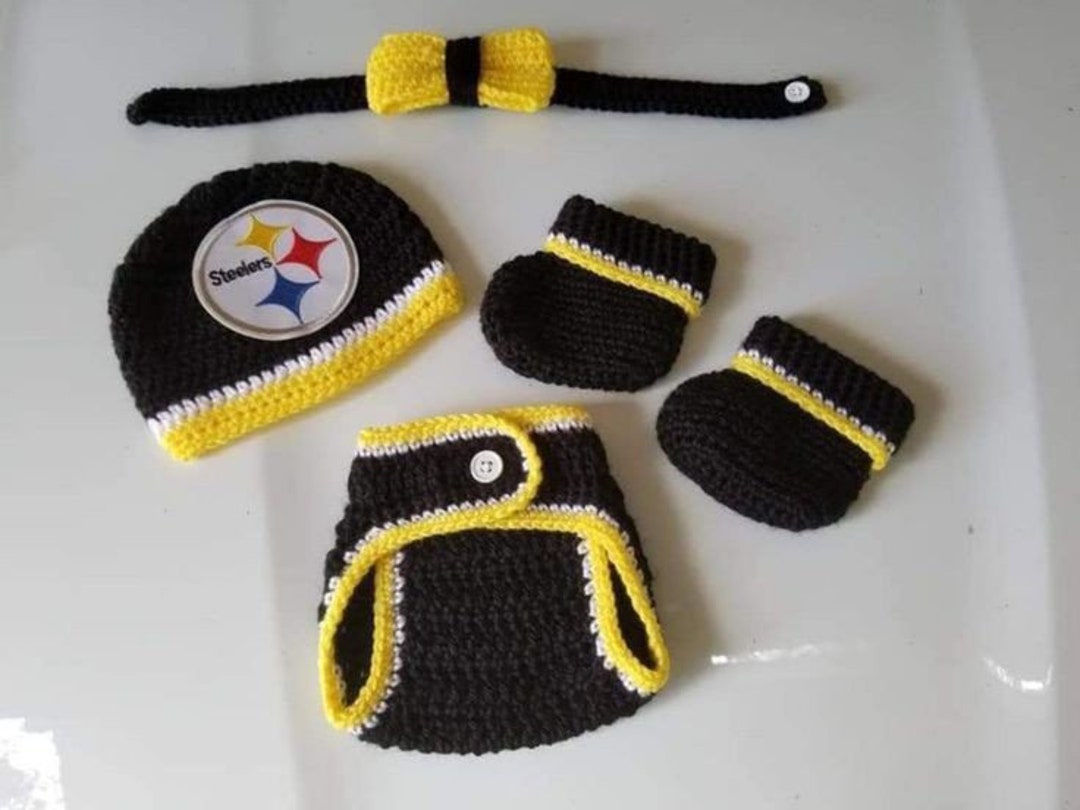 Crochet Baby Boy Pittsburgh Steelers Football Inspired Outfit Photo ...