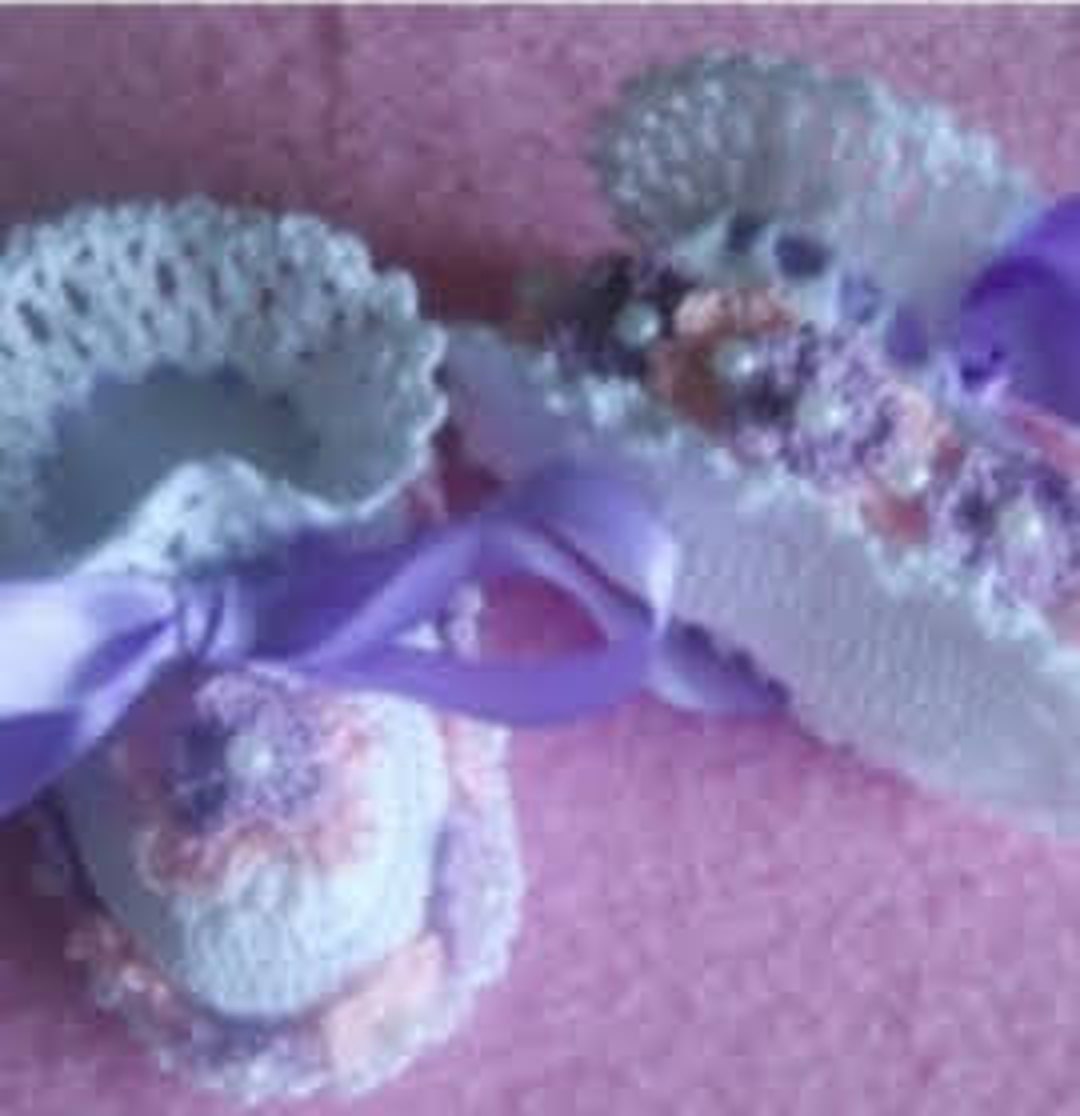 Crochet Baby Girl Christening Baptism Reborn Heirloom Booties Photo ...