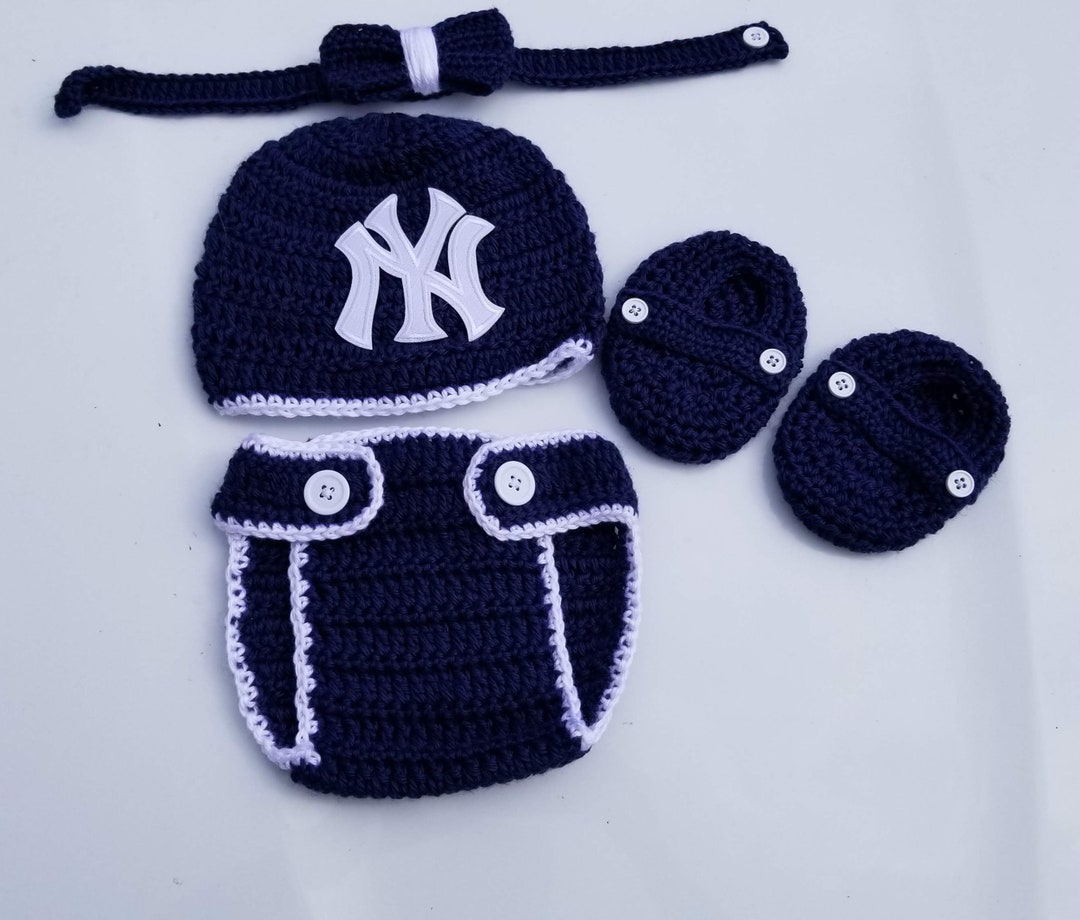 Crochet Baby Boy New York Yankees Baseball Inspired Outfit Photo Prop ...