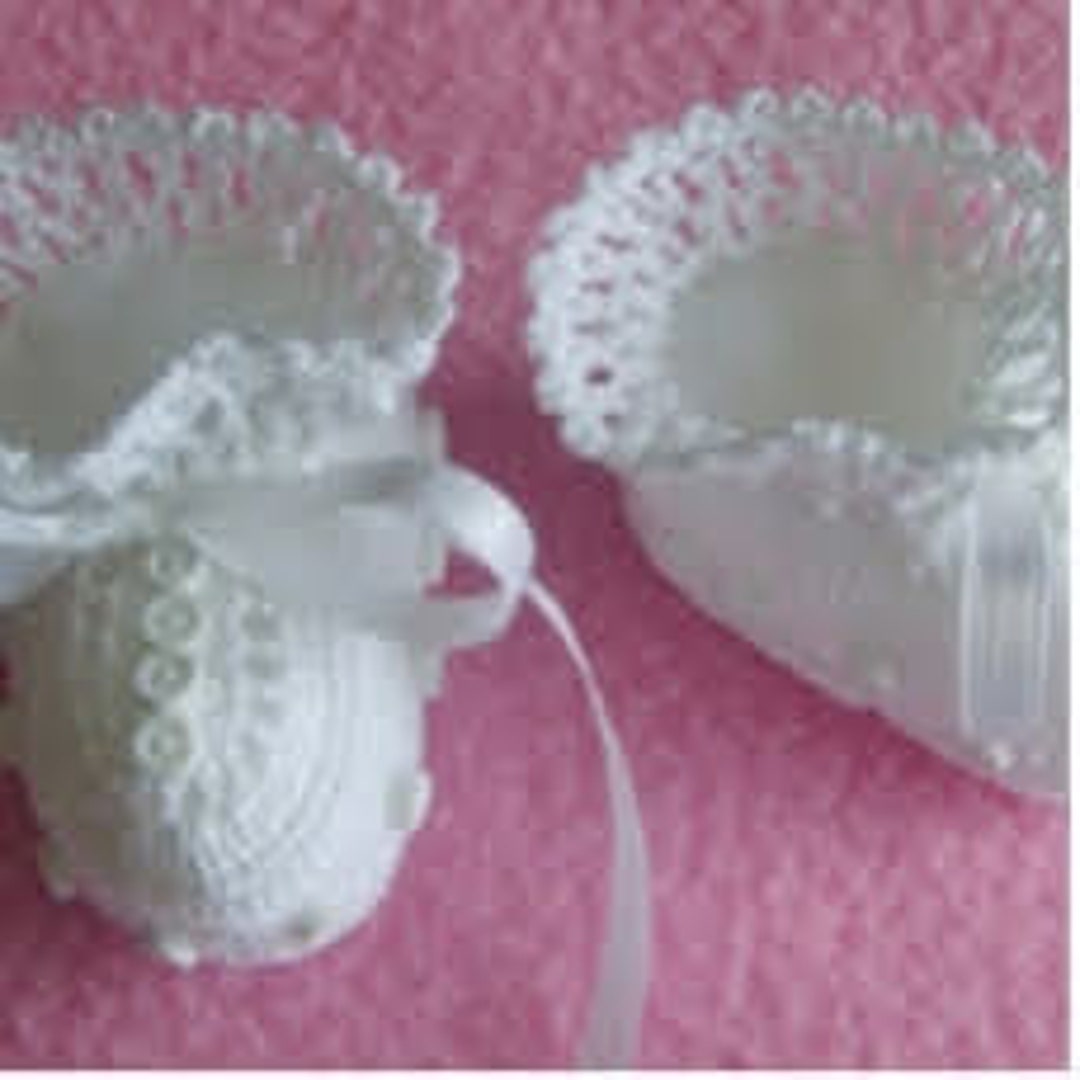 Crochet Baby Girl Christening Baptism Reborn Heirloom Booties Photo ...