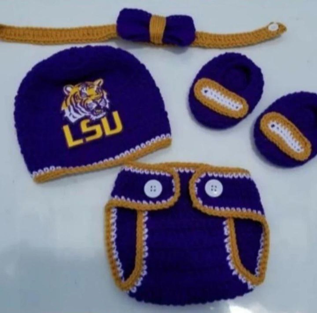 Crochet Baby Boy Louisiana State University LSU Tigers Football ...
