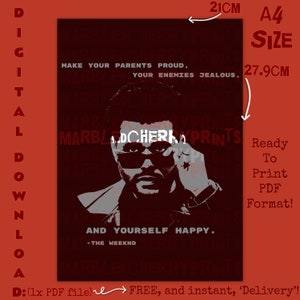 The Weeknd Music Quote Vintage Art Printable Poster Decor - Etsy