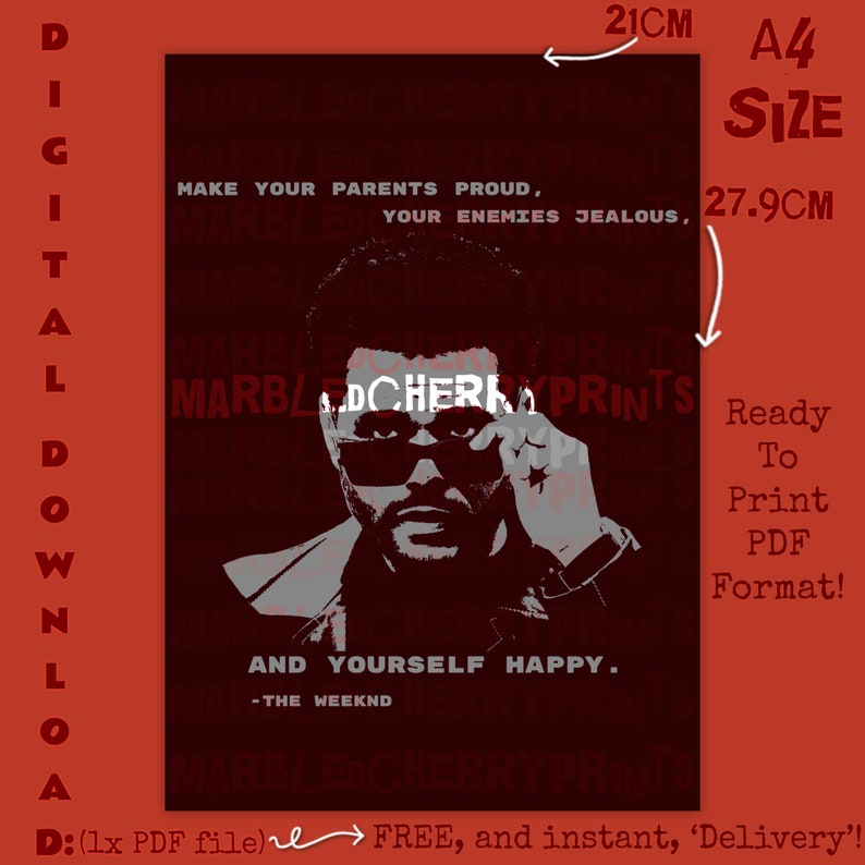 The Weeknd Music Quote Vintage Art Printable Poster Decor - Etsy