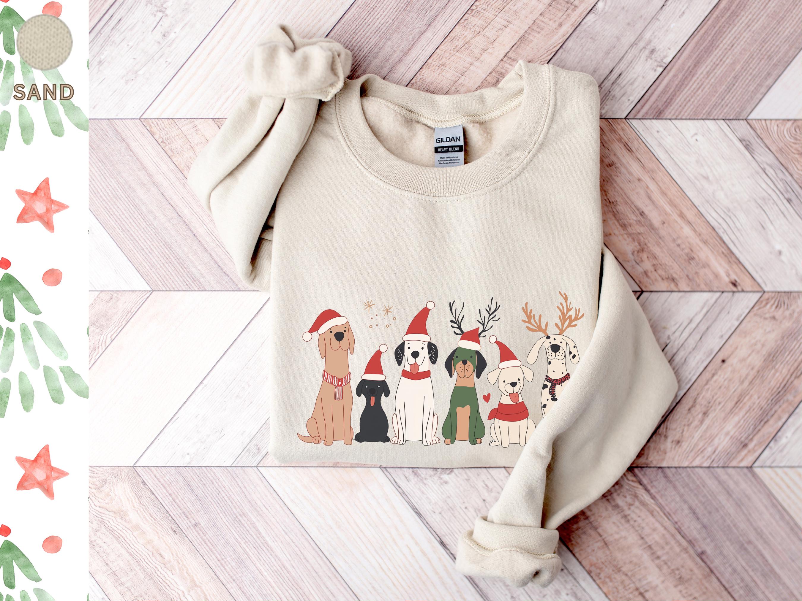 Christmas Dogs Sweatshirt, Dog Mama Sweatshirt, Christmas Sweatshirt ...