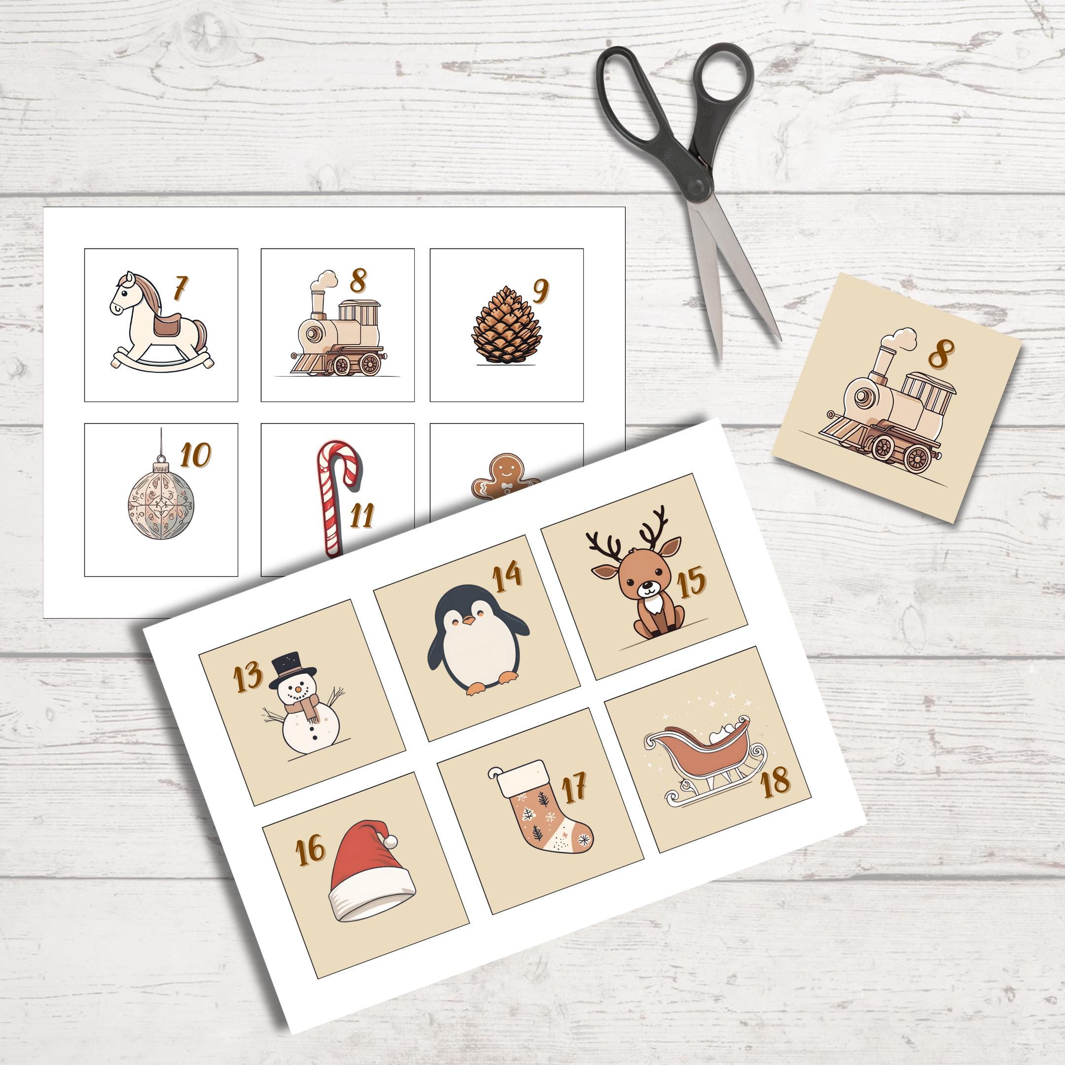 DIY Advent Calendar | 24-day Christmas Countdown | PNG Printable Wall ...