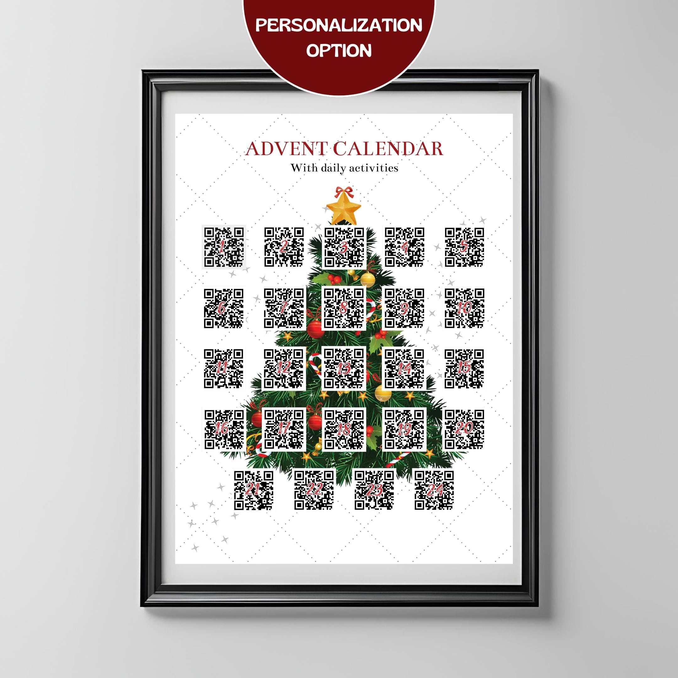 Personalized Advent Calendar With Daily Activities Printable Advent ...