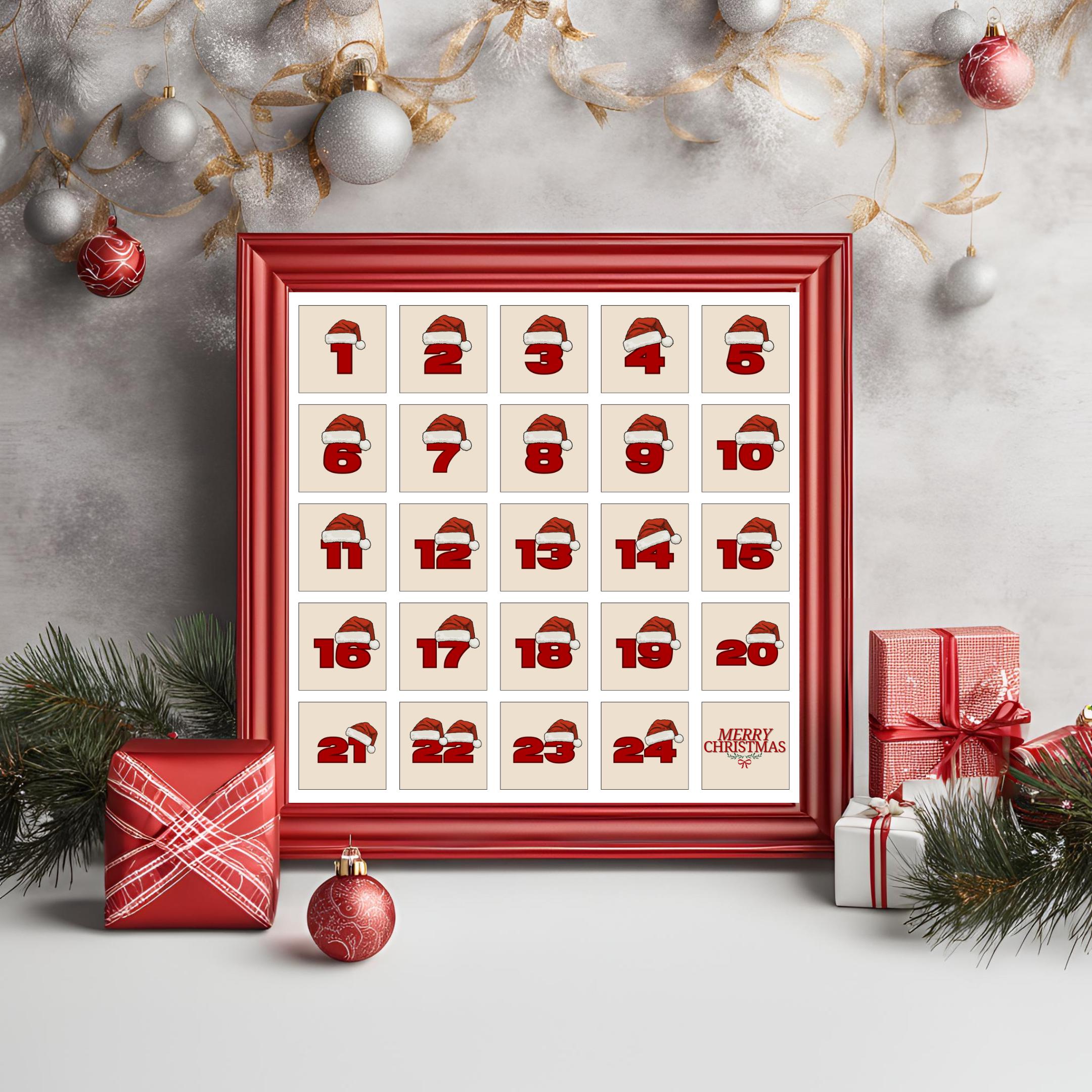 DIY Printable Advent Calendar | 24-day Christmas Countdown | PNG ...