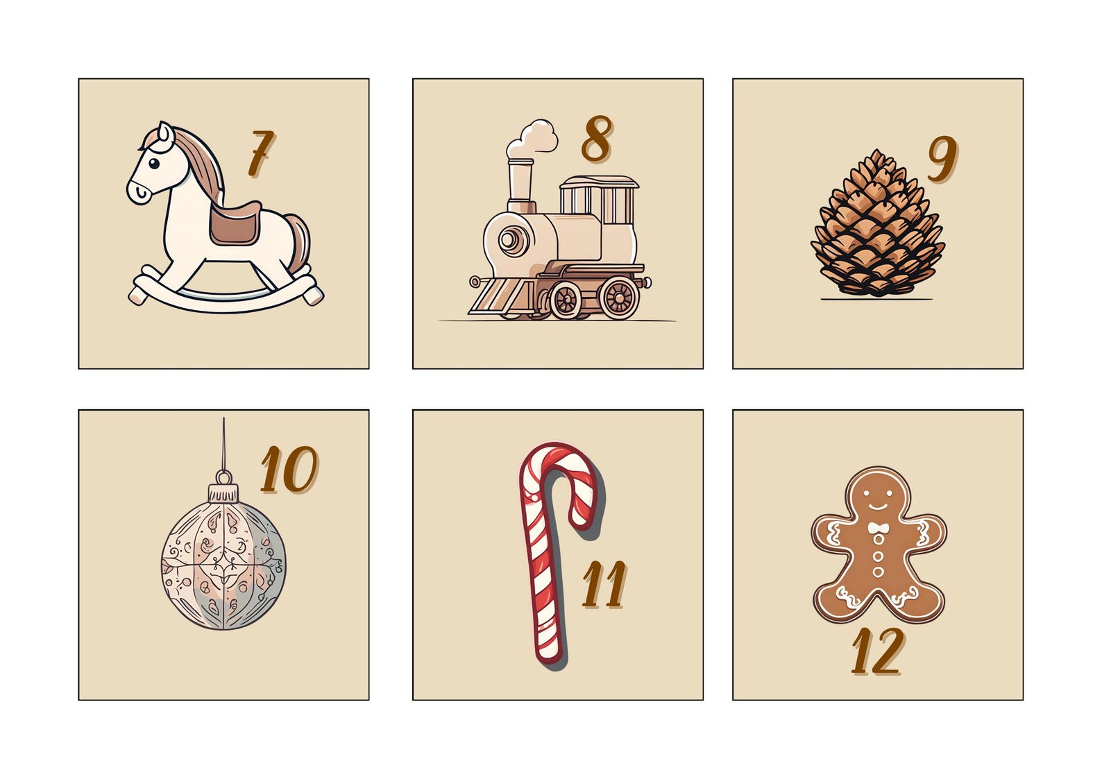 DIY Advent Calendar | 24-day Christmas Countdown | PNG Printable Wall ...