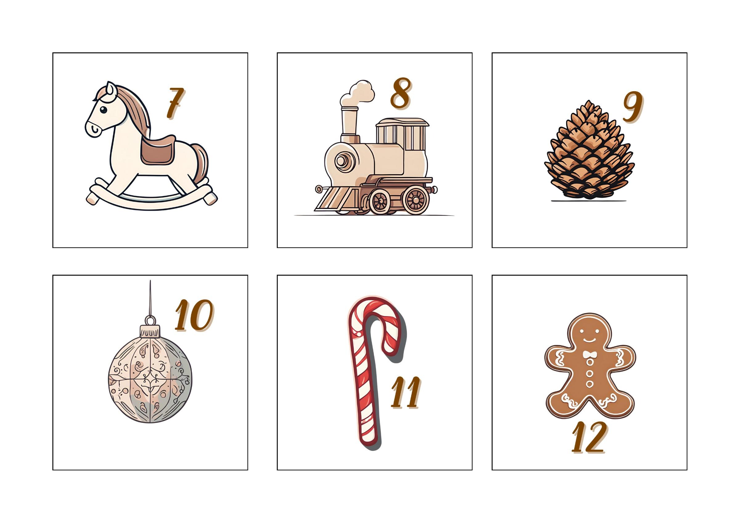 DIY Advent Calendar | 24-day Christmas Countdown | PNG Printable Wall ...