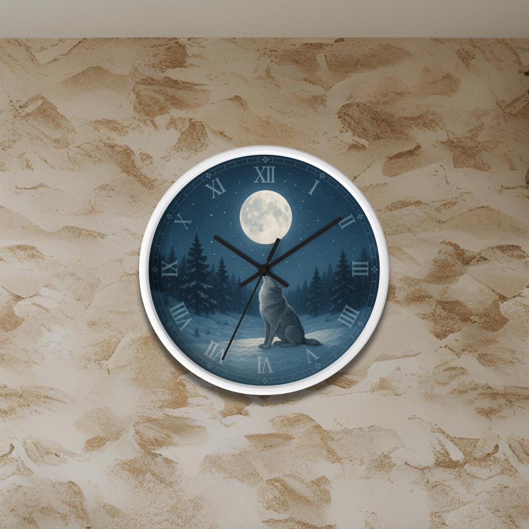 Vintage Wolf Wall Clock, Wolf Decor, Nature Wall Art, Gifts for Animal ...