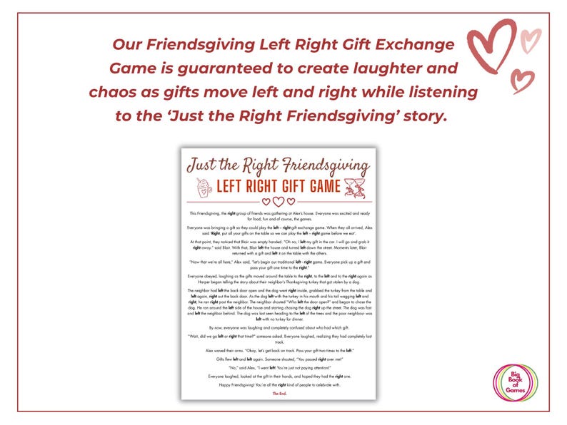 Friendsgiving Left Right Gift Exchange Game (PDF) - Etsy