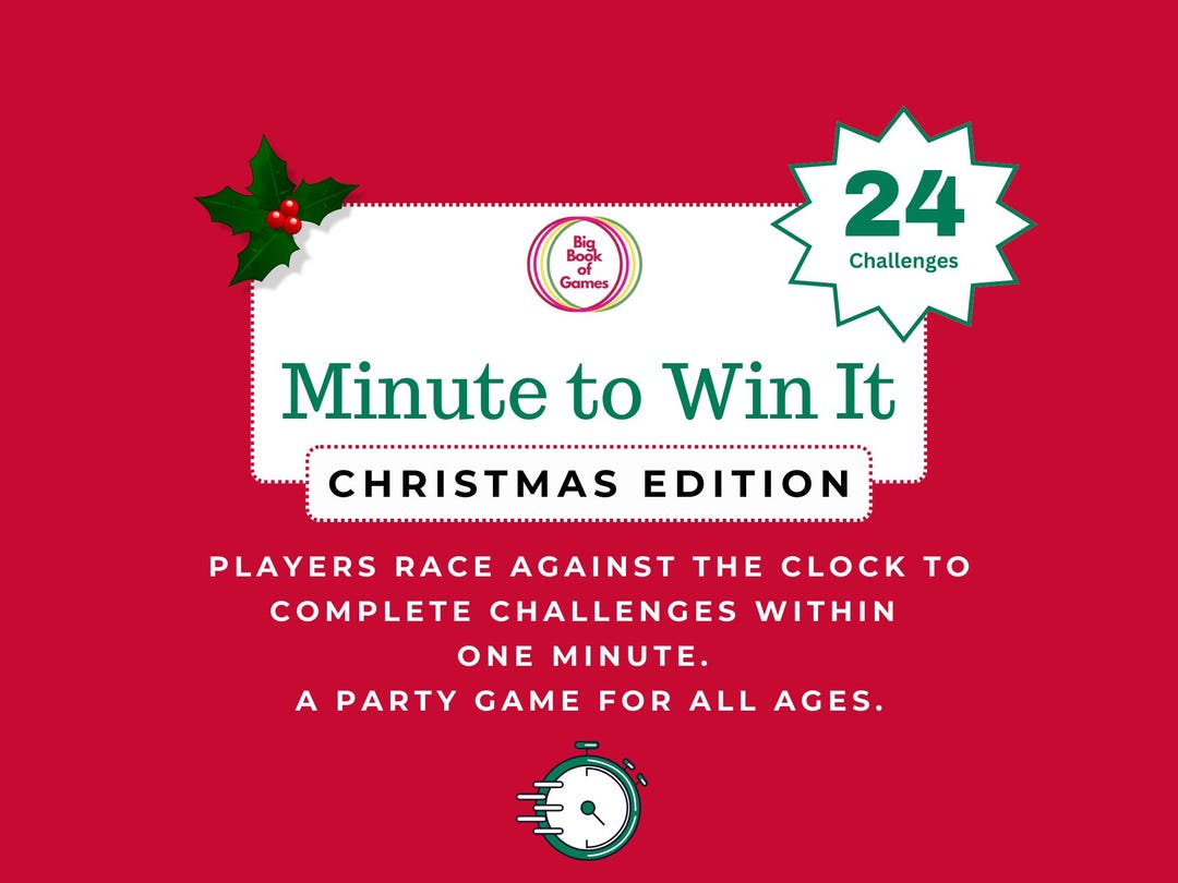Christmas Minute to Win It Game: 24 Holiday Challenges (PDF Download ...