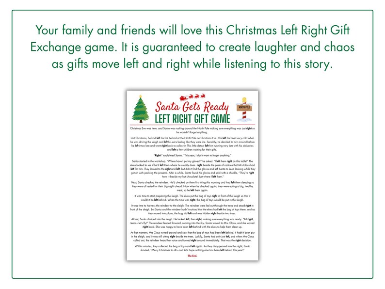 Christmas Left Right Gift Exchange Game (PDF) - Etsy