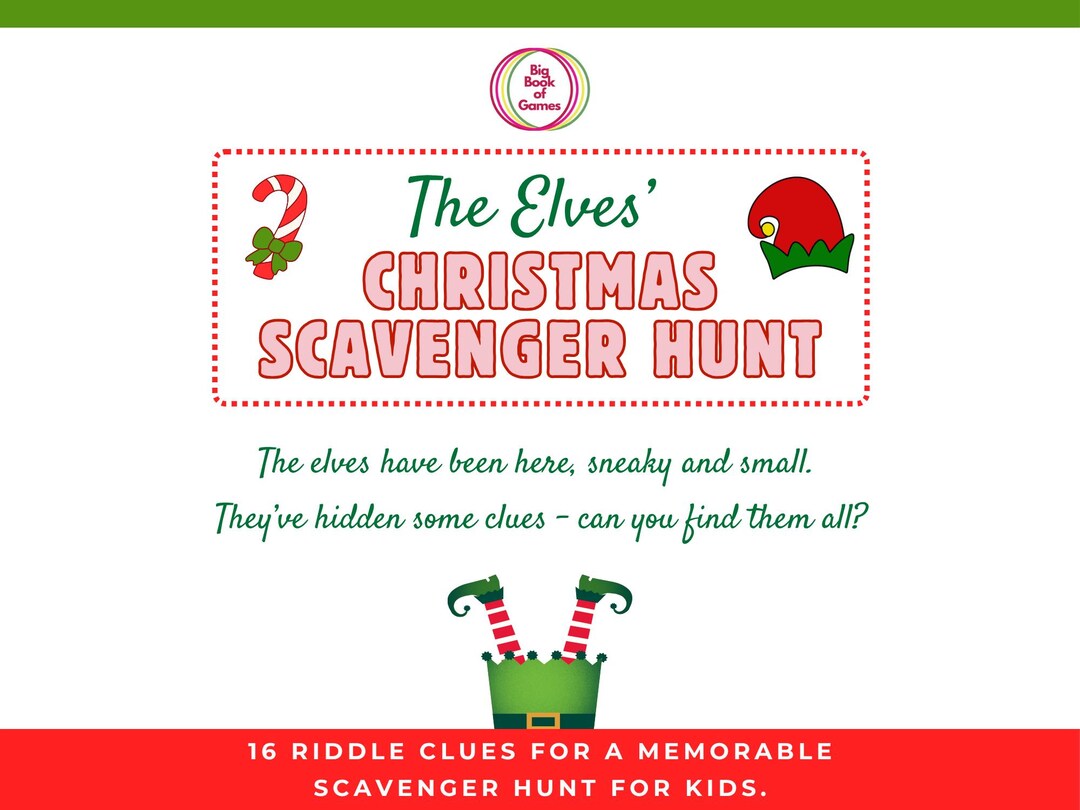 Christmas Elf Scavenger Hunt. 16 Riddle Clues. Printable Pdf. - Etsy