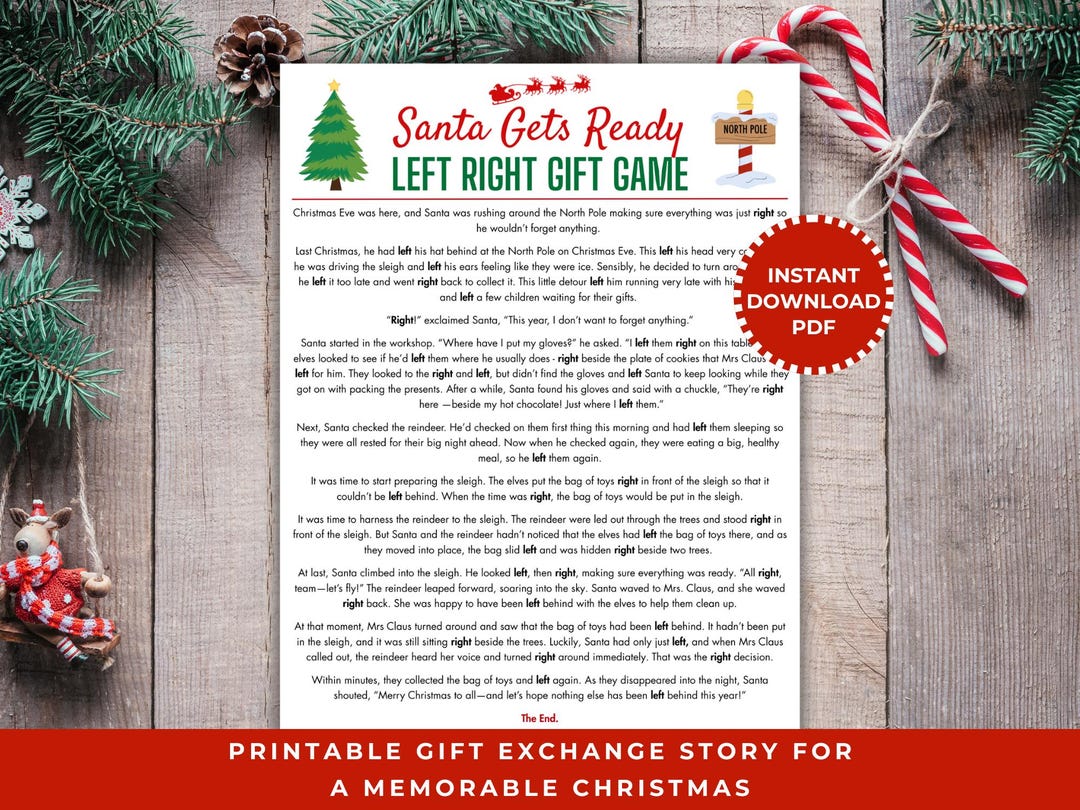 Christmas Left Right Gift Exchange Game (PDF) - Etsy