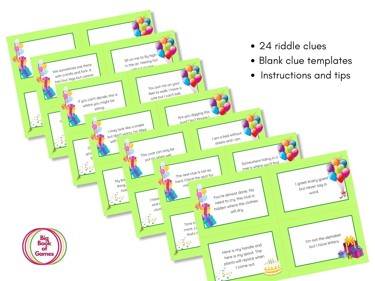 Backyard Scavenger Hunt Riddle Clues: Printable Outdoor Game (instant ...
