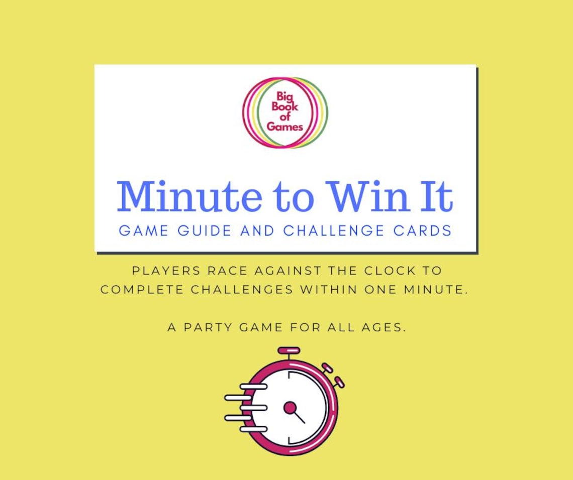 42 Printable Challenge Cards Plus Score Sheets and How to Play. Minute ...