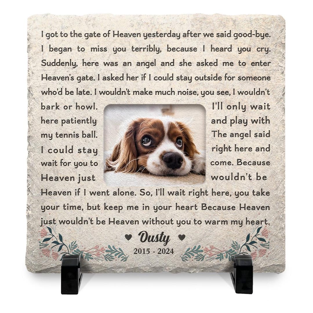 Custom Dog Photo Stone, Dog Memorial Stone, Pet Grave Marker, Dog ...