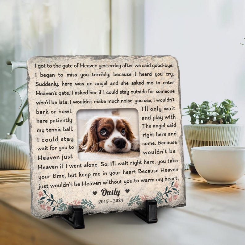 Custom Dog Photo Stone, Dog Memorial Stone, Pet Grave Marker, Dog ...