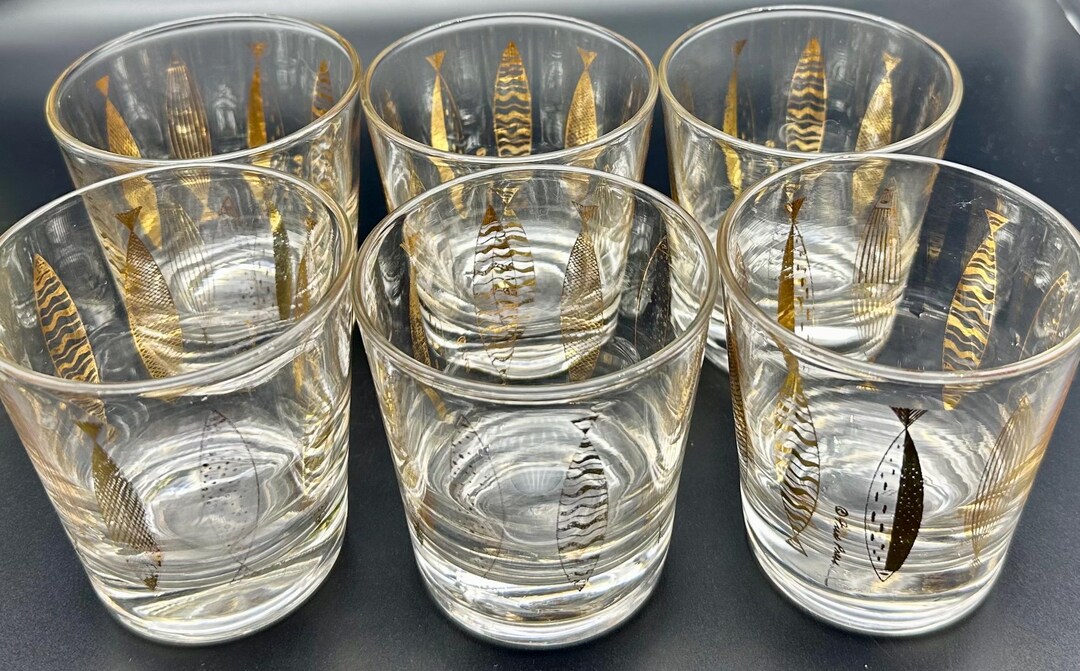 Vintage MCM 1960s Fred Press Signed Atomic Clear Lowball Cocktail ...