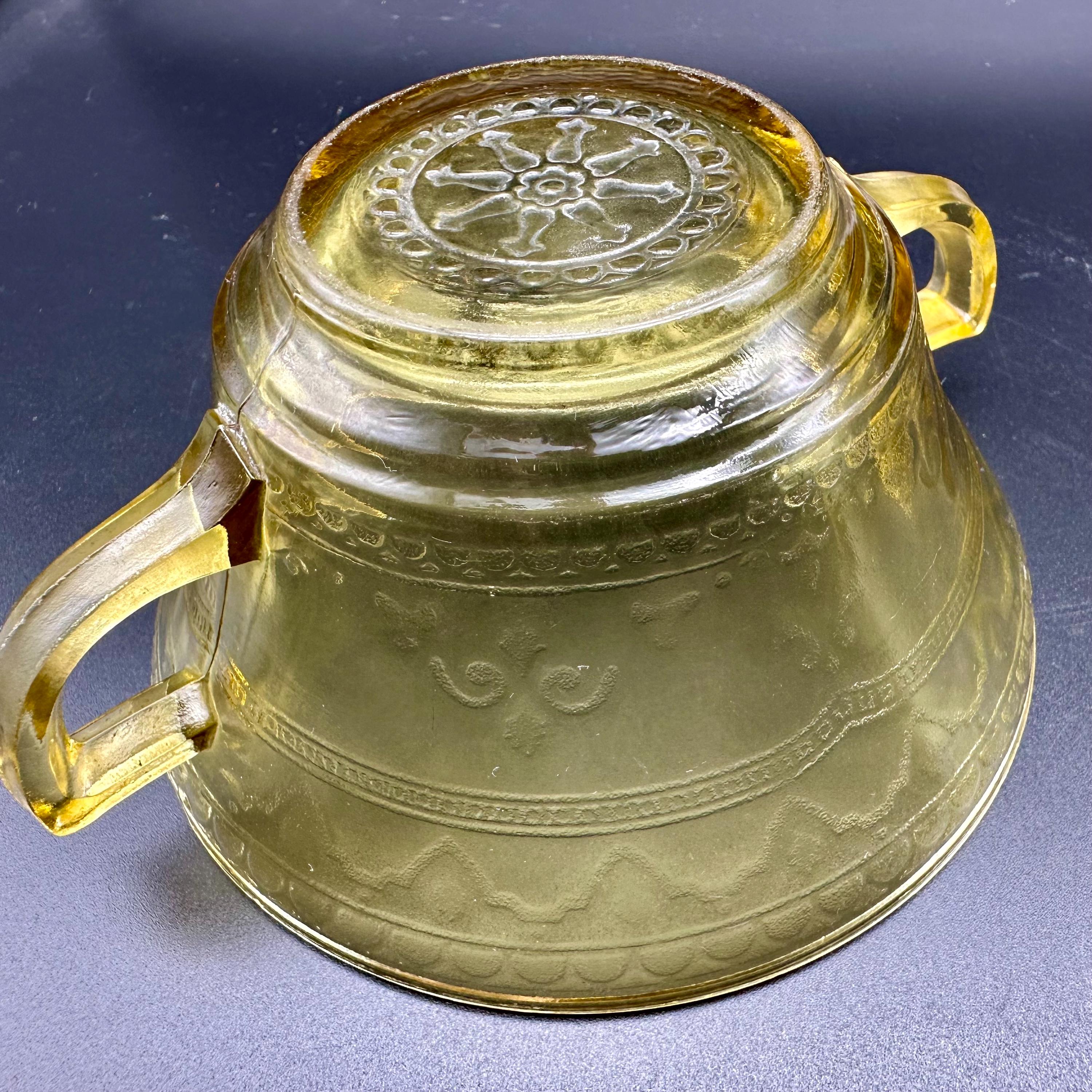 Vintage Art Deco 1930s Federal Depression Glass Golden Amber Yellow ...