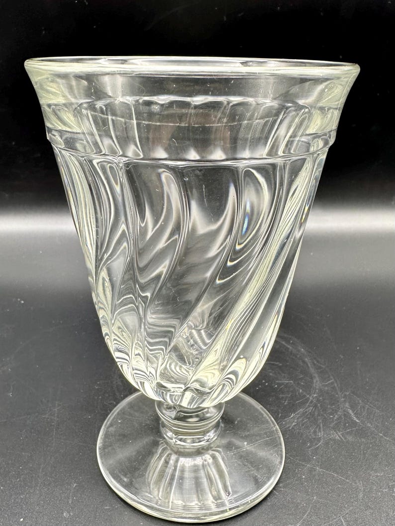 Vintage Fostoria Colony Crystal Iced Tea Goblet Glasses Clear Swirl ...