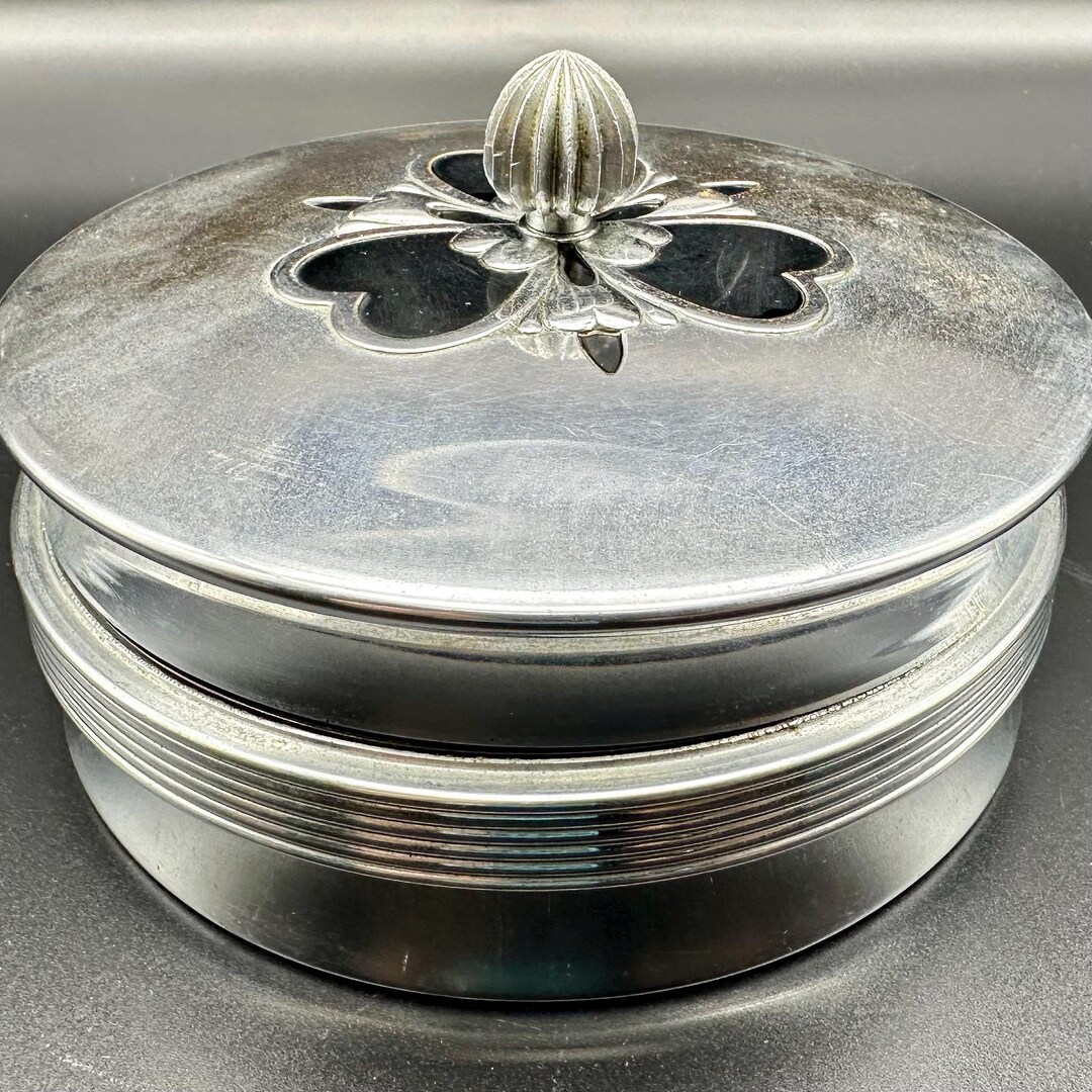 Vintage Art Deco Chase Chrome and Glass Powder Jar - Etsy