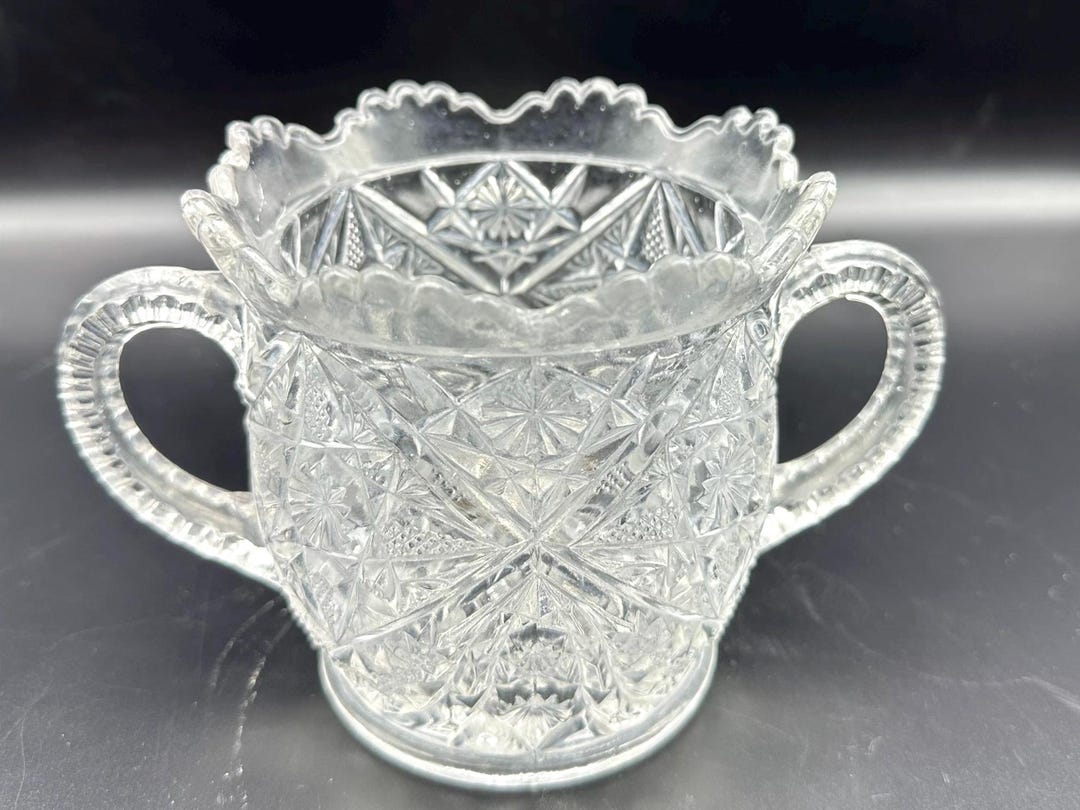Early American Pressed Glass Bryce Higbee Madora Spooner Sugar Bowl ...