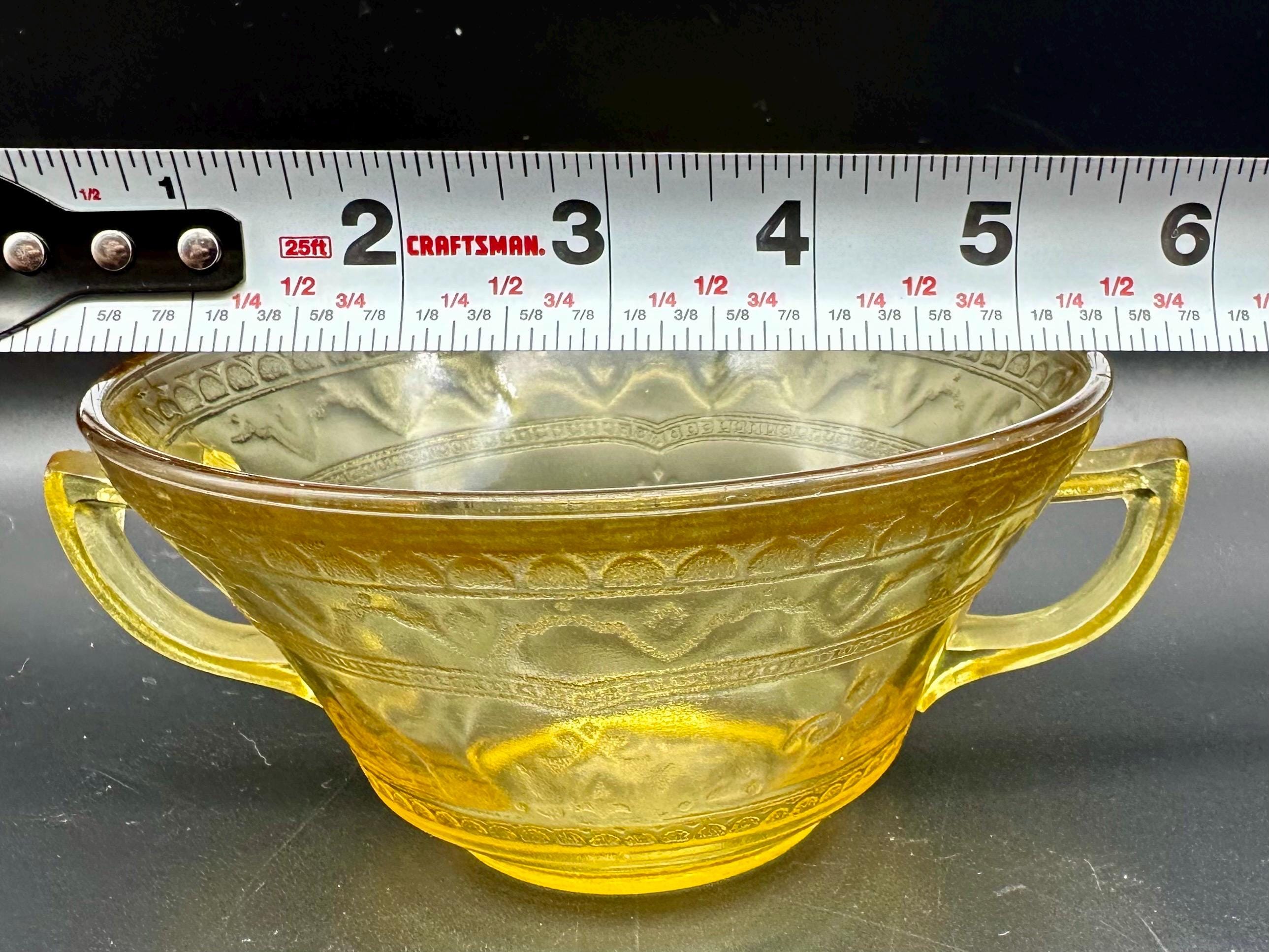 Vintage Art Deco 1930s Federal Depression Glass Golden Amber Yellow ...