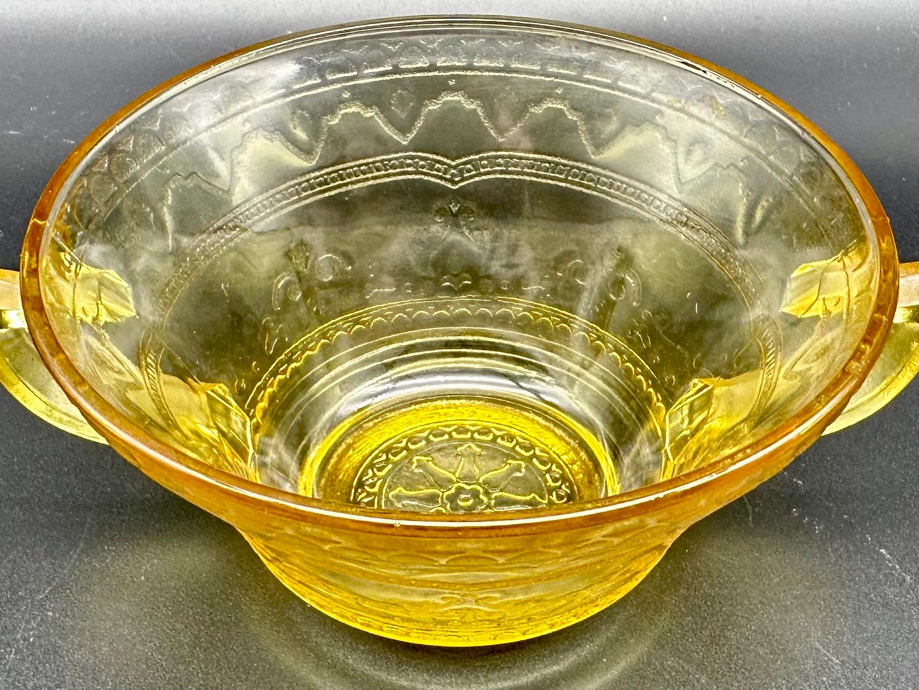 Vintage Art Deco 1930s Federal Depression Glass Golden Amber Yellow ...