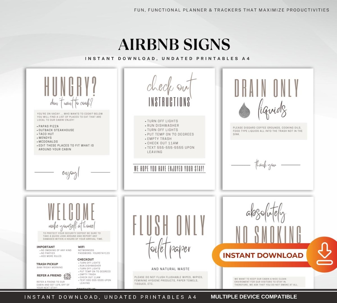 Airbnb Sign Printable, Outdoor Hanging Sign, Front Door Plaque, Airbnb ...
