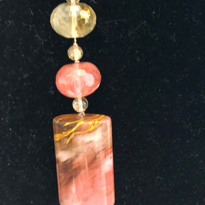 Long Watermelon Quartz Necklace - Etsy