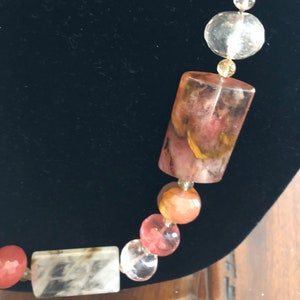 Long Watermelon Quartz Necklace - Etsy