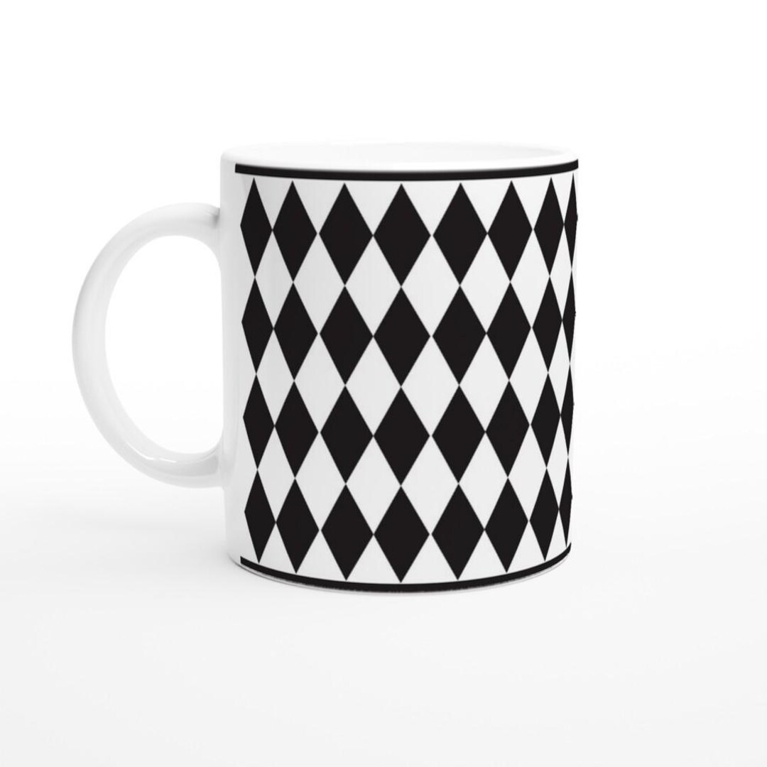 Black Checkerboard Diamond Coffee Mug - Etsy