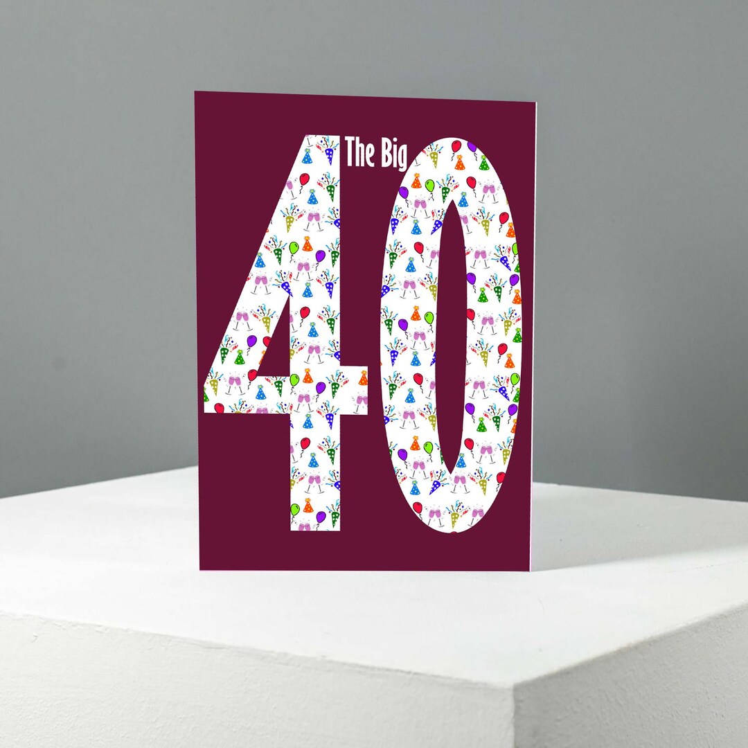 40th Birthday Card the Big 40 Party Images - Etsy