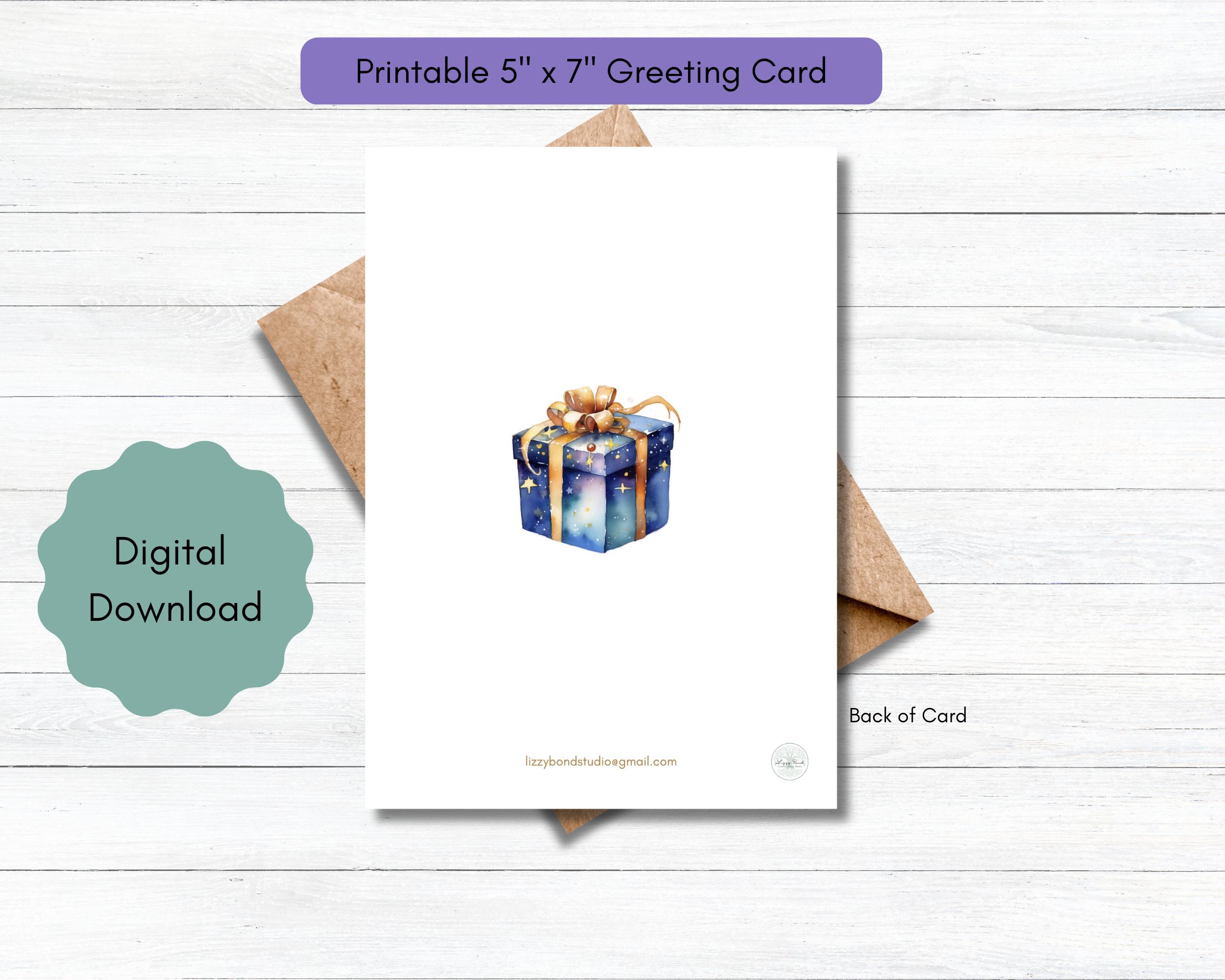 Printable Christmas Card, Digital Download, Fun, Fanciful Christmas ...