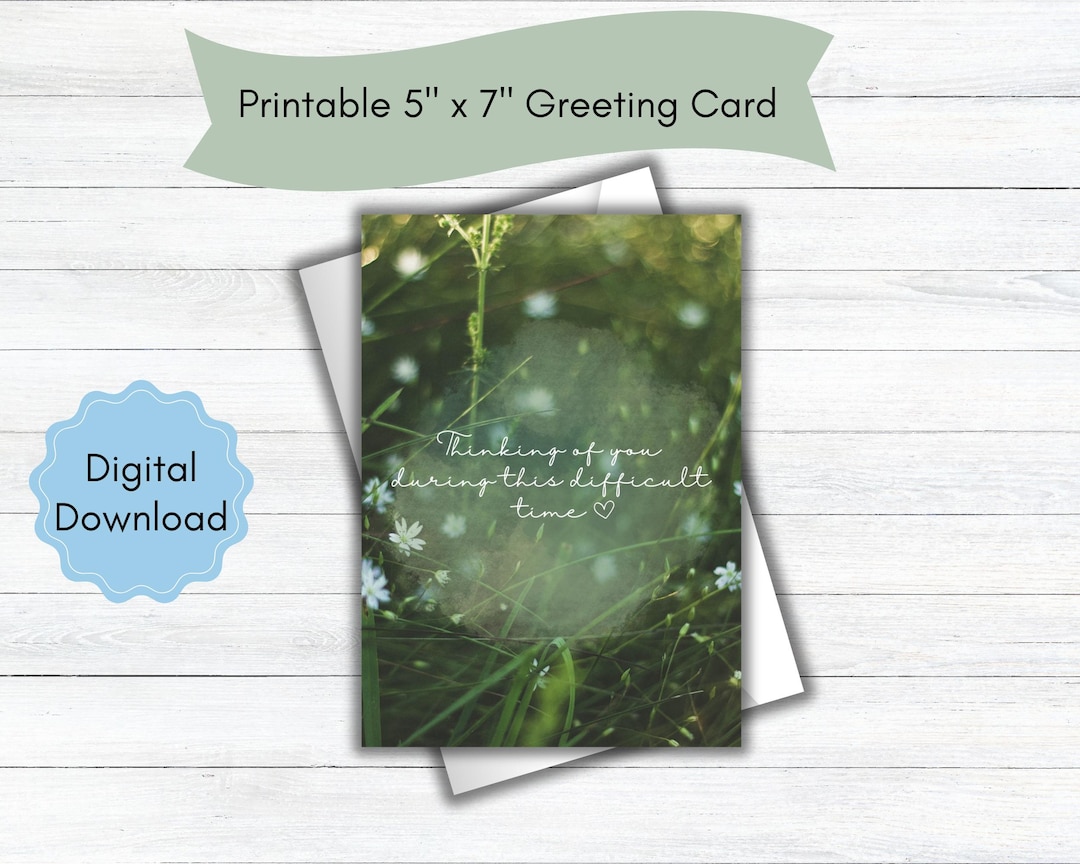 Printable Sympathy Card, Digital Download, Flowers in the Rain, Print ...