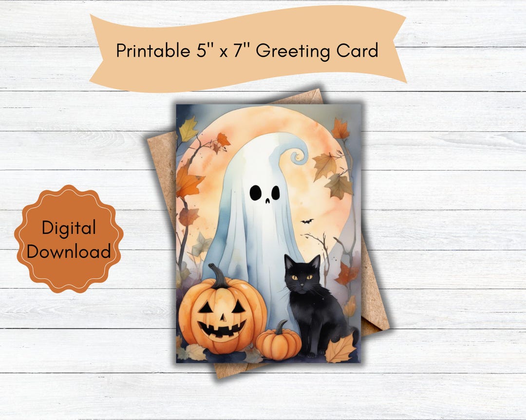 Printable Halloween Themed Card, Digital Download, Perfectly ...