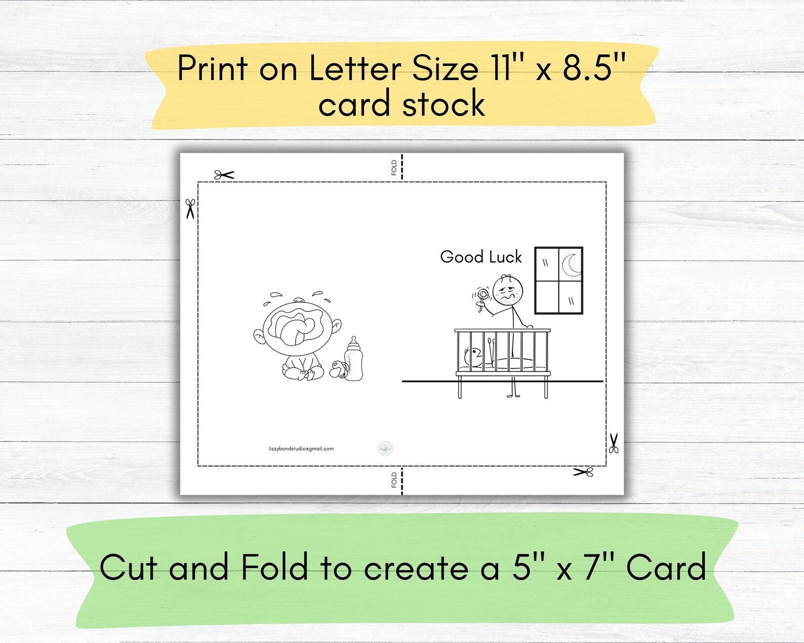 Printable New Baby Card: Stick Figure Parent (digital Download) - Etsy