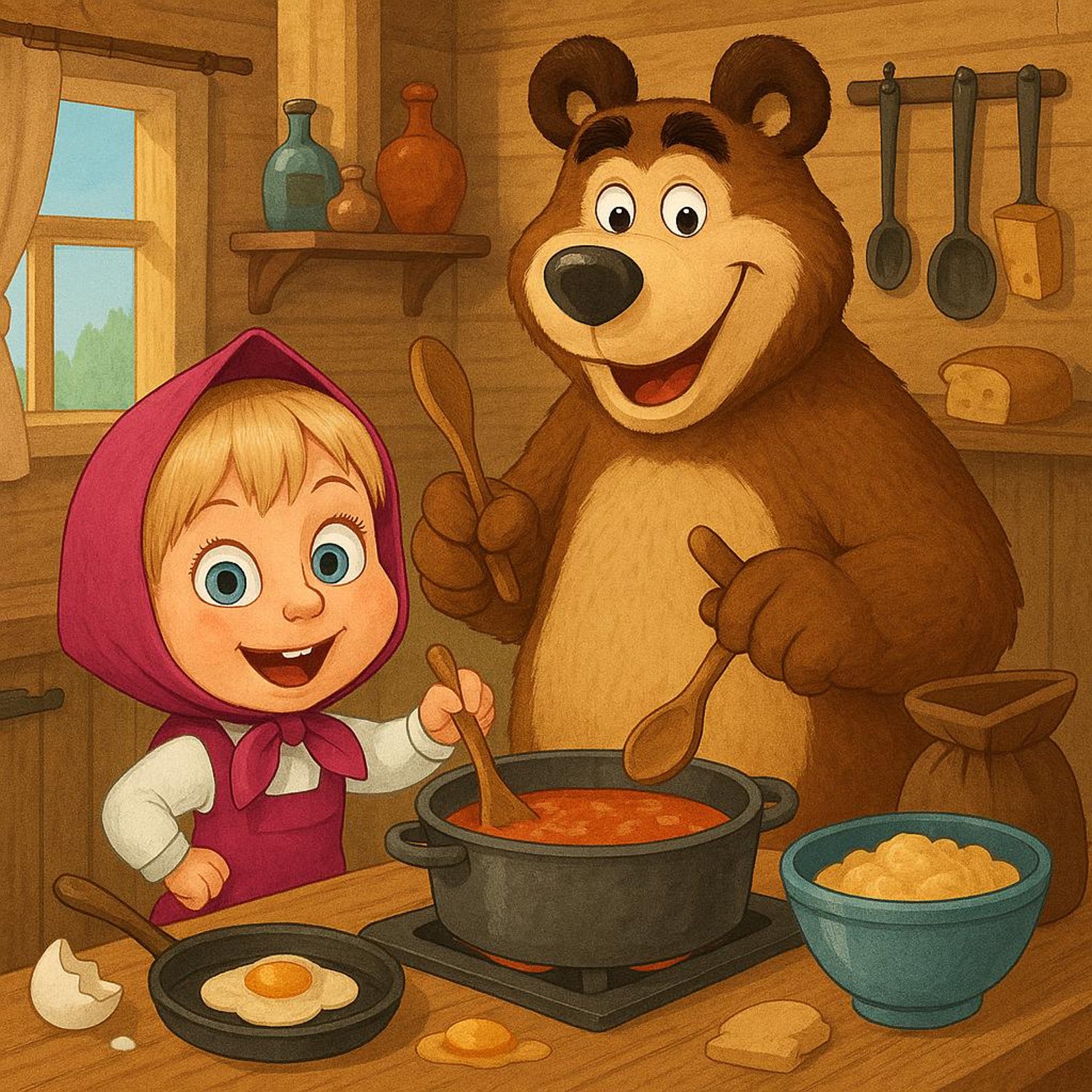 Marsha and the Bear to Decorate Your Baby's Room. Ideal for Printing on ...